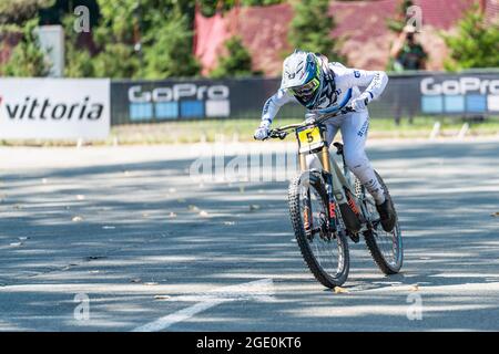 Monika HRASTNIK of Slovenia during the 2021 Mountain Bike World Cup on August 15, 2021 in ...