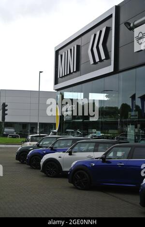 Exterior shot of brand new Mini One billboard advertising board at a ...