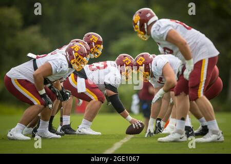 August 9, 2021: Washington Football Team warms up during the team’s NFL ...