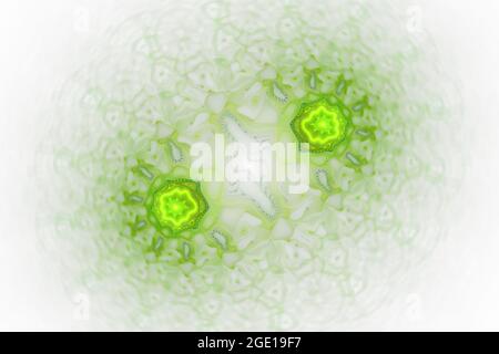 Green cells in structure, fractal. Abstract bio mitosis background ...