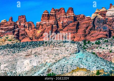 Colorful Yellow Grass Lands Red Moab Fault Windows Section Arches ...
