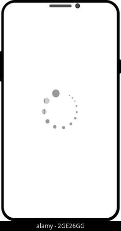 Modern smartphone and the buffering icon. Smart gadget icon Stock ...
