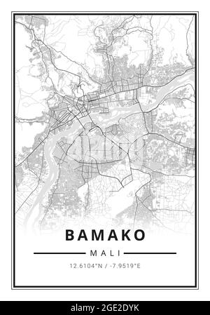 Aerial view of the city of Bamako in Mali during the day Stock Photo ...