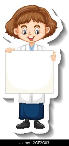 One happy girl with blank board Stock Vector Image & Art - Alamy