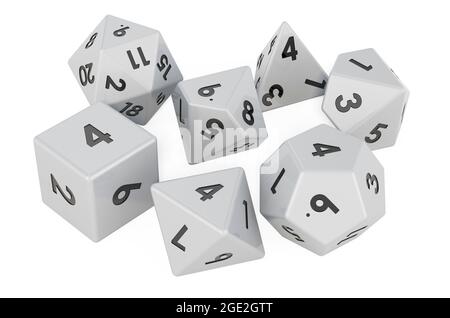 Set of 4 sided die, tetrahedron dice, various colors. 3D rendering ...