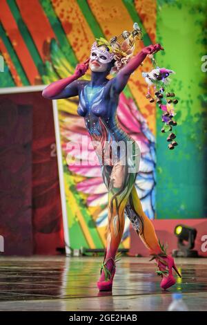 DAEGU, KOREA, SOUTH - Aug 25, 2019: An artist on the stage during the ...