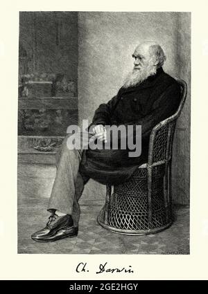 Signature of Charles Darwin (1809-1882) an English naturalist and ...