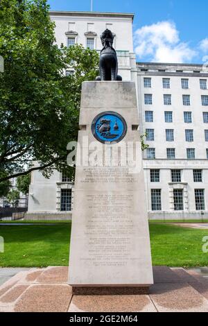 London, Victoria Embankment Gardens The Chindit badge, featuring the ...
