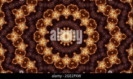 brown polygon star with rough texture, abstract drawing of brown lines ...