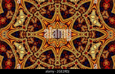 Orange, sun, sunflower kaleidoscope, beautiful geometric pattern, good ...