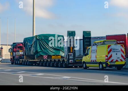 suben, austria, 12 july 2021, tramway on a low loader trailer at the ...