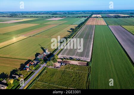 The Netherlands, Noordbeemster, farmland. Aerial. Beemster Polder ...