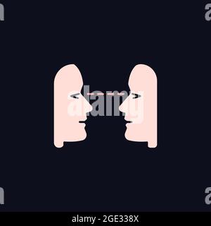 Eye contact concept icon. Nonverbal communication. Public speaking tips ...