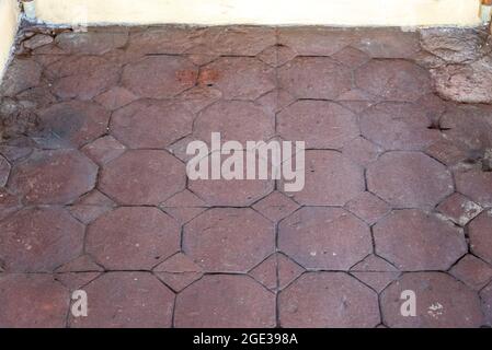 Clay tile floor, colonial architecture house of Vicente Garcia, Las ...