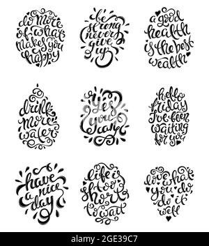 Collection of hand written calligraphy quotes motivation for life and ...