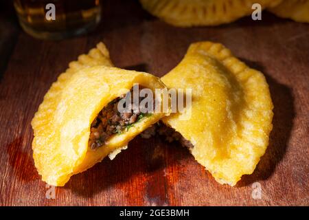 corn pastry, pastelde angu, traditional Brazilian food Stock Photo - Alamy