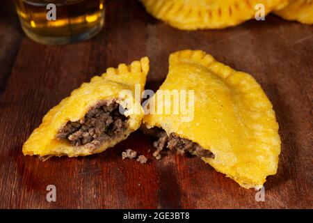 corn pastry, pastelde angu, traditional Brazilian food Stock Photo - Alamy