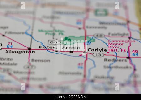 Arcola Saskatchewan Canada Shown on a road map or Geography map Stock ...