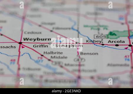 Stoughton Saskatchewan Canada Shown on a road map or Geography map ...