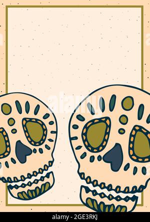 skulls digital illustration background Stock Photo - Alamy