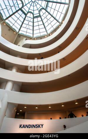 Large atrium within the Guggenheim Museum, Manhattan, New York City ...
