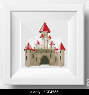 Beautiful fairy tale castle tower in a spring garden. Magical princess ...