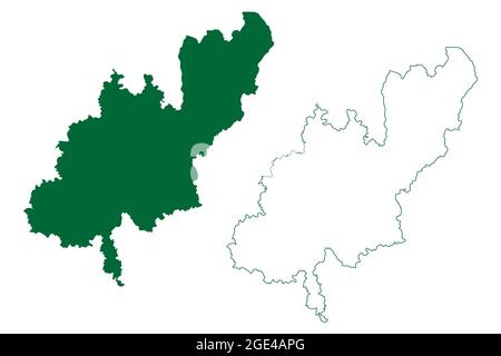 Shahjahanpur district (Uttar Pradesh State, Republic of India) map ...