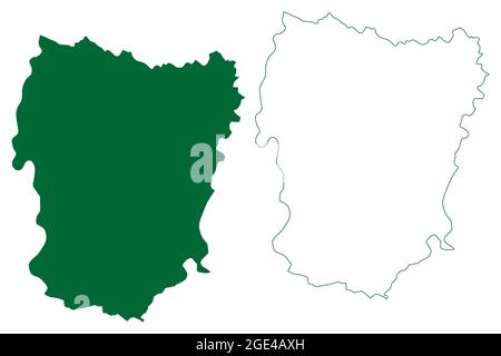 Shamli district (Uttar Pradesh State, Republic of India) map vector ...