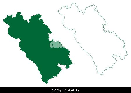 Unnao district (Uttar Pradesh State, Republic of India) map vector ...