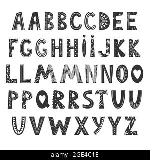 Abstract stylish alphabet in Scandinavian style. Kids font, great for ...