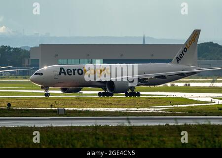 AeroLogic Boeing 777 cargo aircraft taxiing. Plane 777 of Aero Logic ...