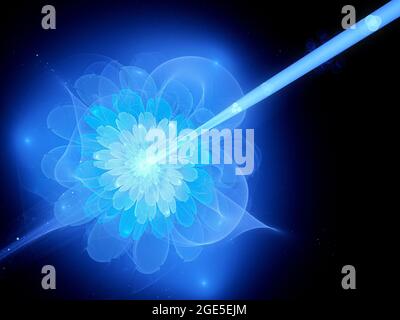 Blue glowing quasar in space, computer generated abstract background ...
