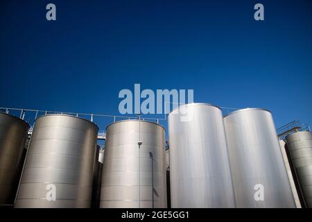 Elements of the food industry series of silos for storing raw material ...