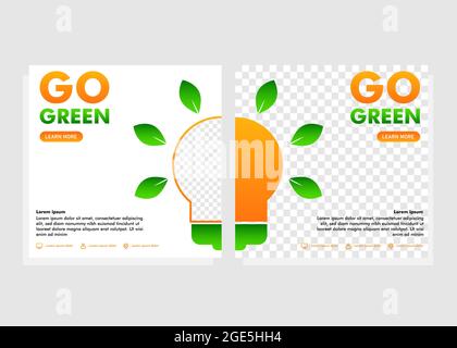 go green social media post template. social media post for go green ...