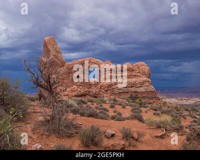 Thunderclouds over Turret Arch, The Windows Selection, Arches National ...