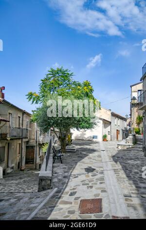 A street in the historic center of Latronico, a medieval town in the ...