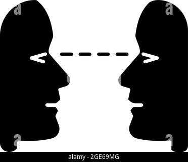 Eye contact concept icon. Nonverbal communication. Public speaking tips ...