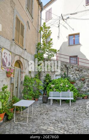 A street in the historic center of Acri, a medieval town in the ...