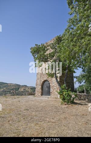 A medieval tower in the landscape of Acri, a medieval village in the ...