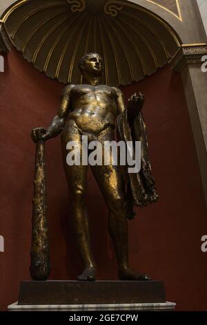 Bronze statue of Hercules in the Vatican museums, Vatican city, Rome ...