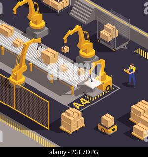 Robotic sorting arm with conveyor belt, metallurgy production gray icon Stock Vector Image & Art ...