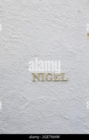 House name sign 'Nigel' Cornwall, England Stock Photo - Alamy
