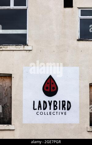 Wall mural of the Ladybird collective in Loughborough Stock Photo - Alamy