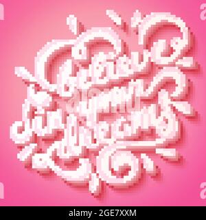 believe word lettering design in continuous line drawing vector Stock ...