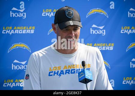 Los Angeles Chargers offensive coordinator Joe Lombardi watches his ...