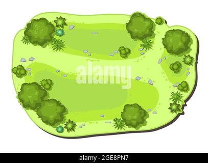 Small forest with height. Park with trees. View from above. Plant ...