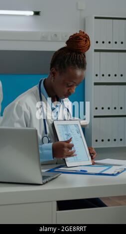 Young african physiotherapy man holding pilates ball at rehabilitation ...