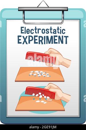 Electrostatic experiment with comb and paper illustration Stock Vector ...