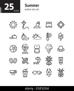 Outline summer icon set Stock Vector Image & Art - Alamy