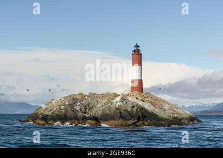 Eerie scenery of a lighthouse on the cliff in the ocean Stock Photo - Alamy